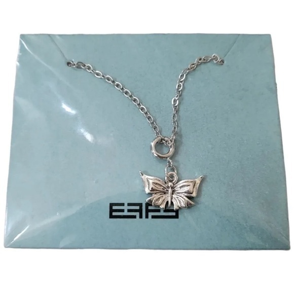 Effy | Jewelry | Effy Silver Tone Butterfly Charm 8 Necklace | Poshmark